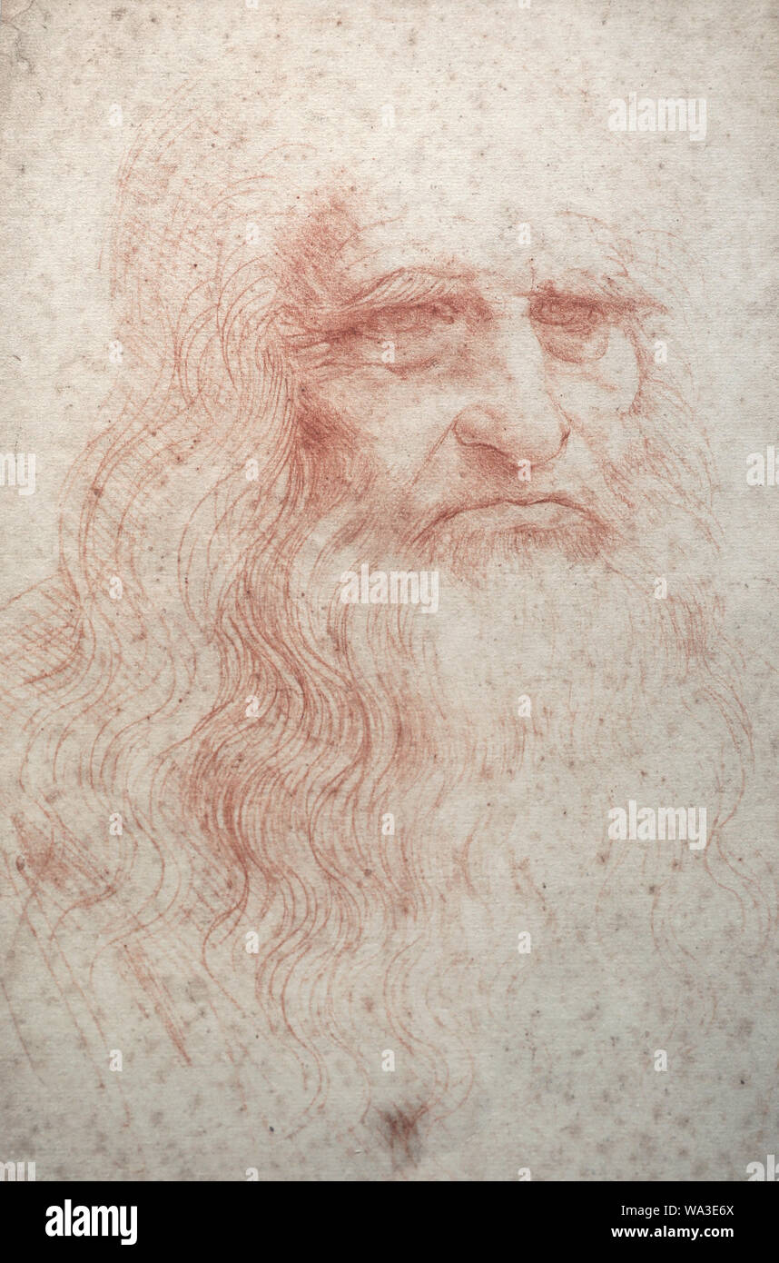 Self portrait of leonardo Da Vinci Stock Photo - Alamy