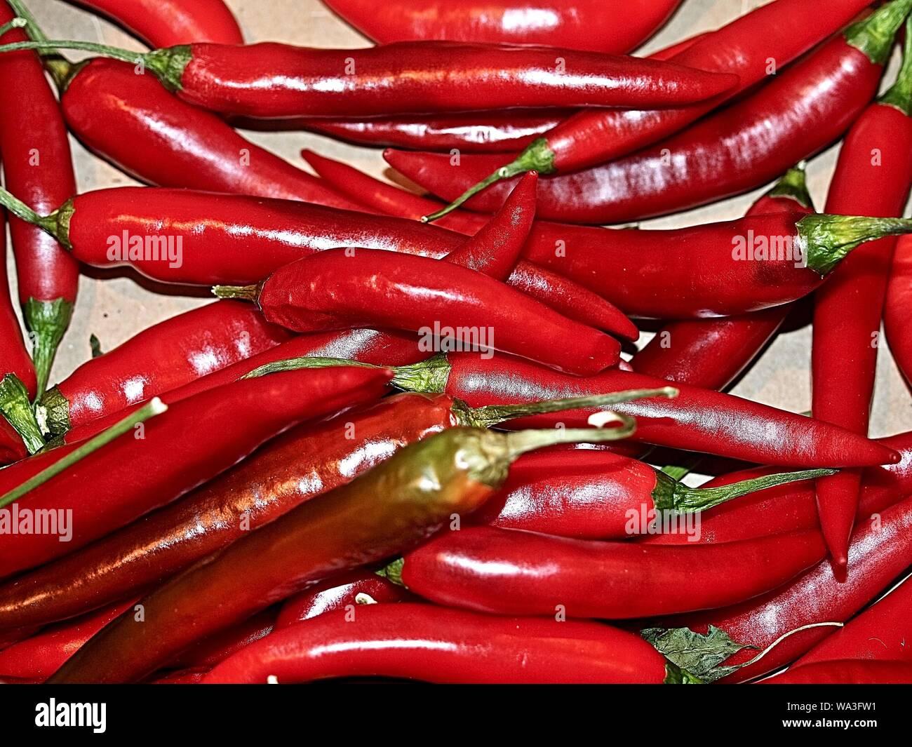 Mix of red pepperoni peppers Stock Photo - Alamy