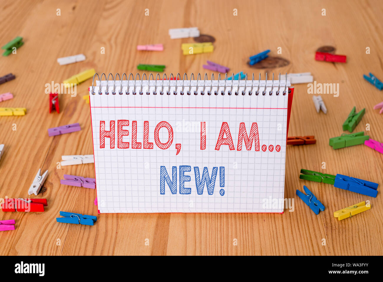 Handwriting text writing Hello I Am New. Conceptual photo used greeting ...