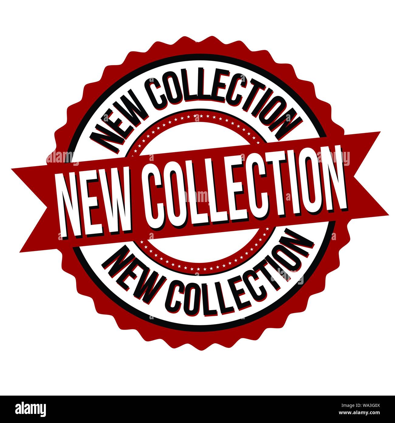 New collection label or sticker on white background, vector ...