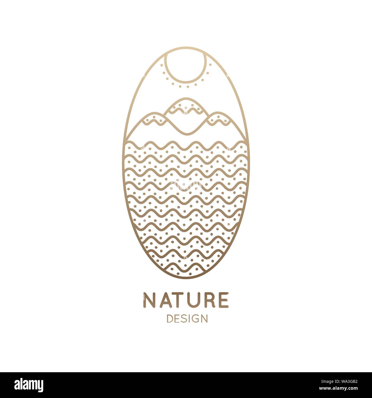 Oval mountain landscape Stock Vector Images - Alamy