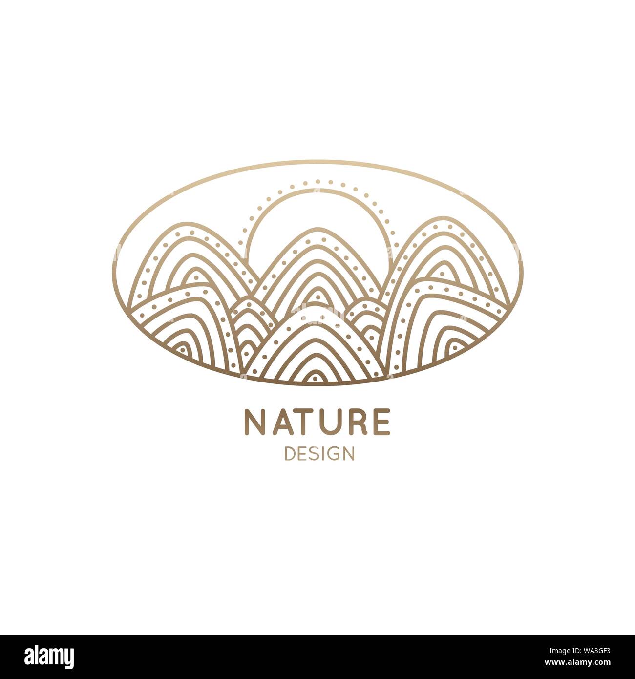 Oval mountain landscape Stock Vector Images - Alamy