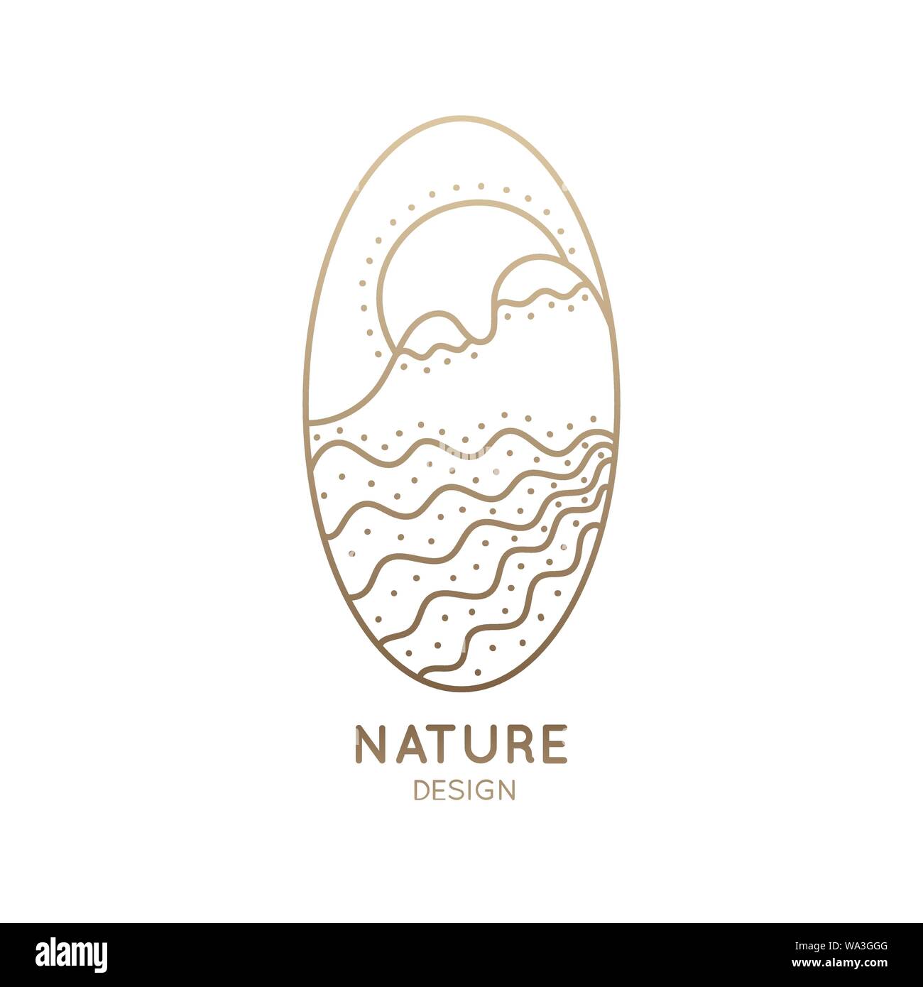 Oval mountain landscape Stock Vector Images - Alamy