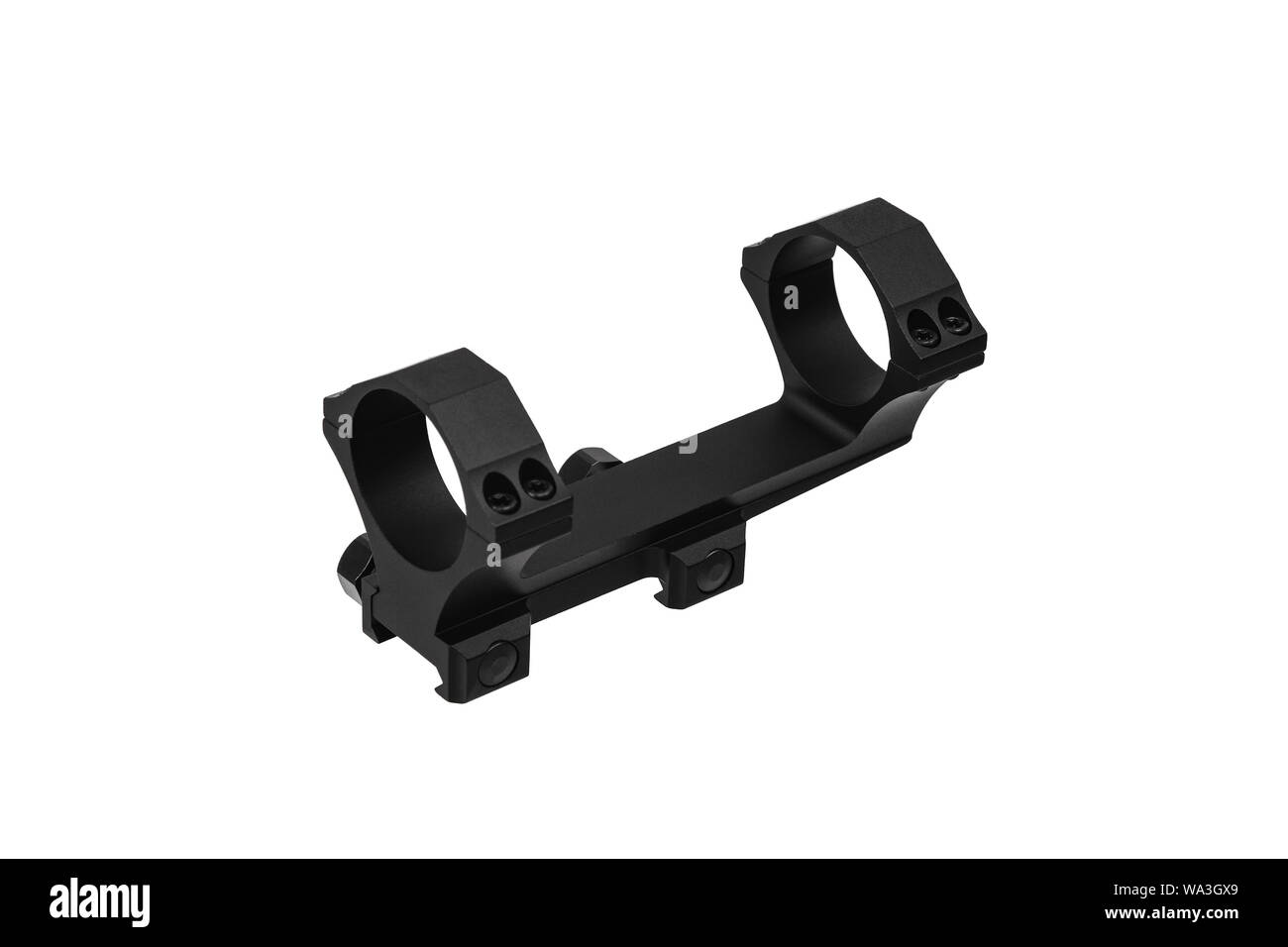 Quick disconnect mount made for holding a scope on a rifle isolated on ...