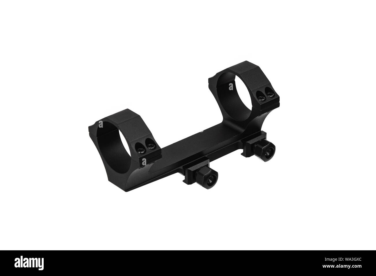 Quick disconnect mount made for holding a scope on a rifle isolated on ...