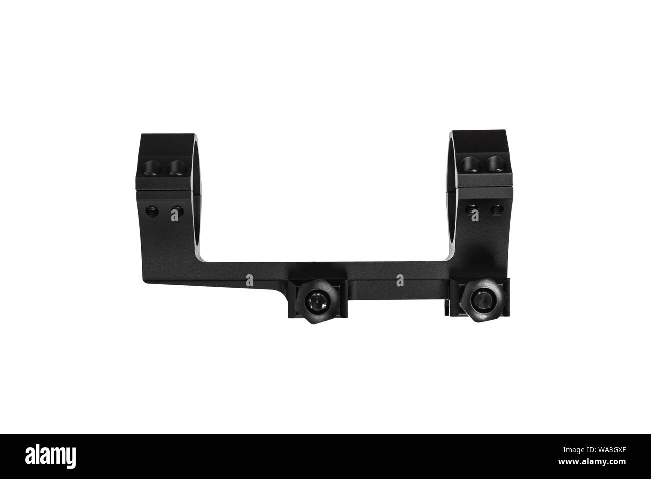 Quick disconnect mount made for holding a scope on a rifle isolated on ...