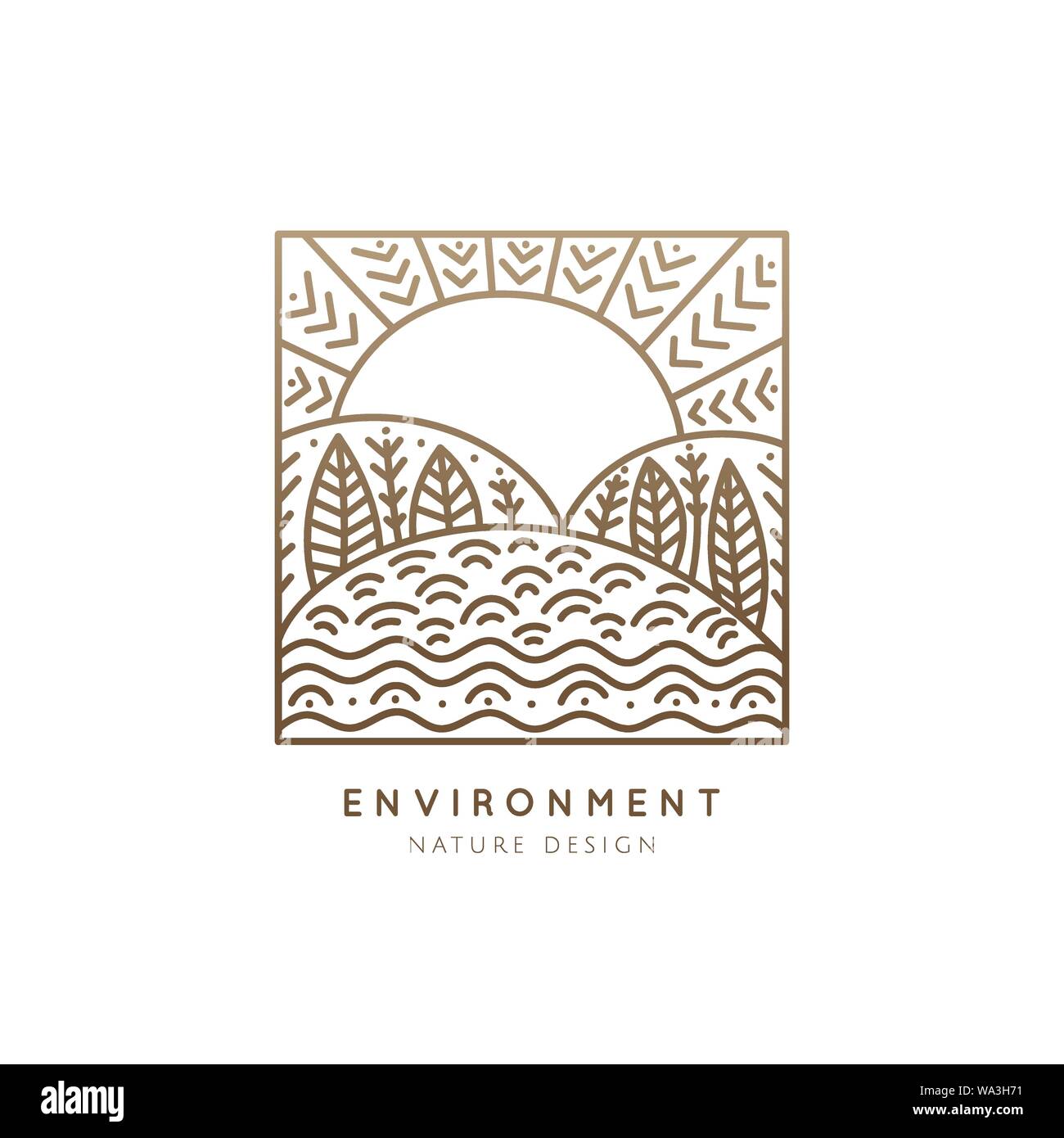 Logo square nature Stock Vector Image & Art - Alamy