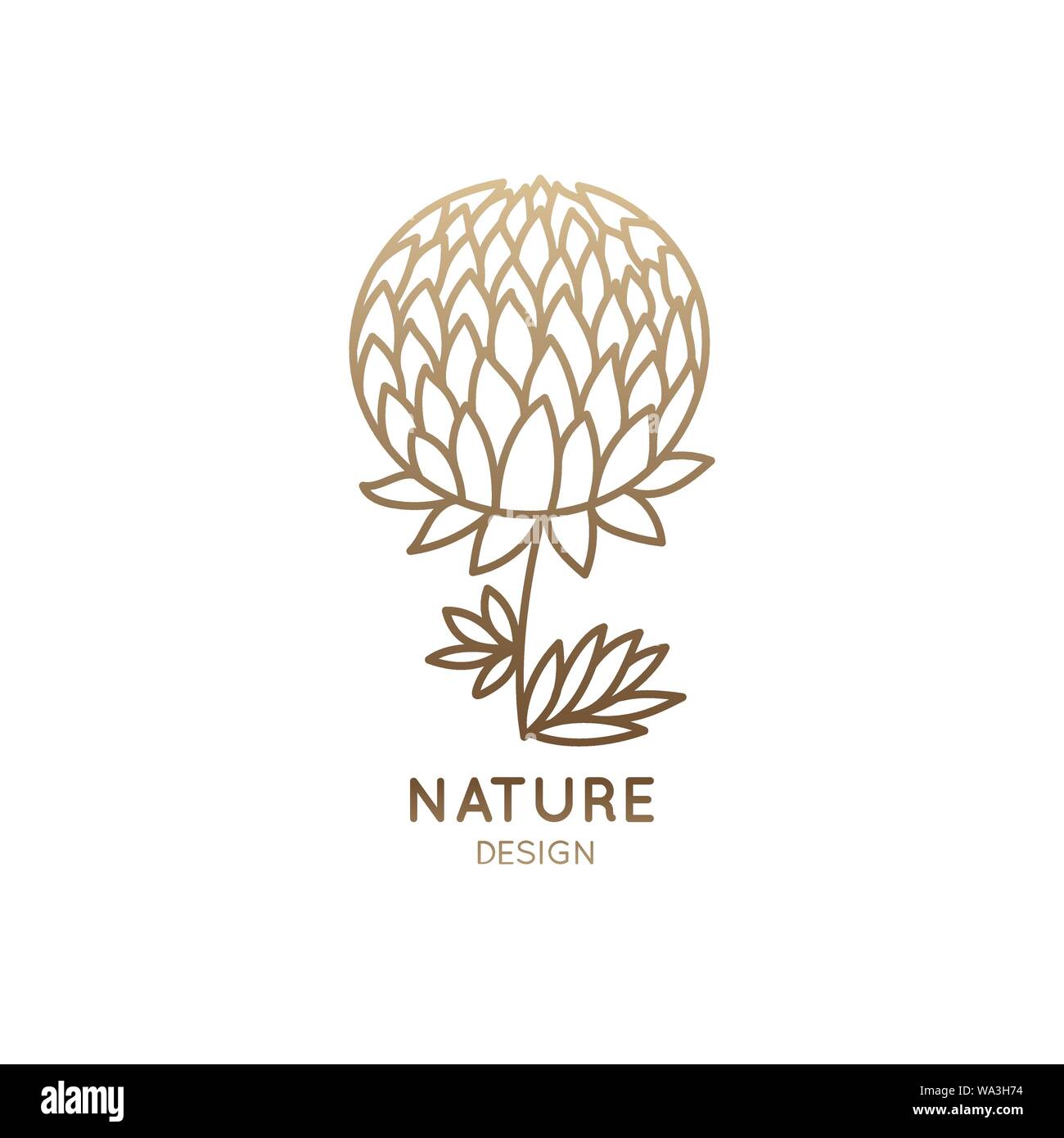 Clover leaf in golden Stock Vector Images - Alamy