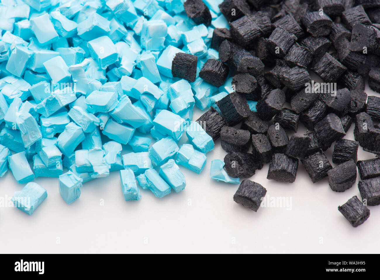 dyed plastic polymer resind granulates in laboratory Stock Photo - Alamy