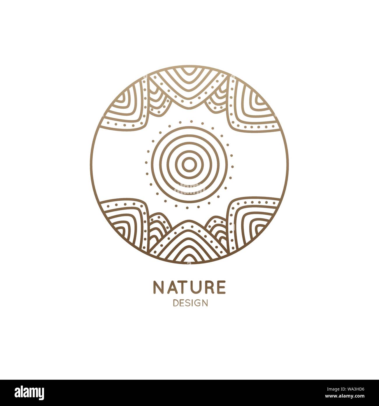 Hiking mountains icon outline Cut Out Stock Images & Pictures - Alamy