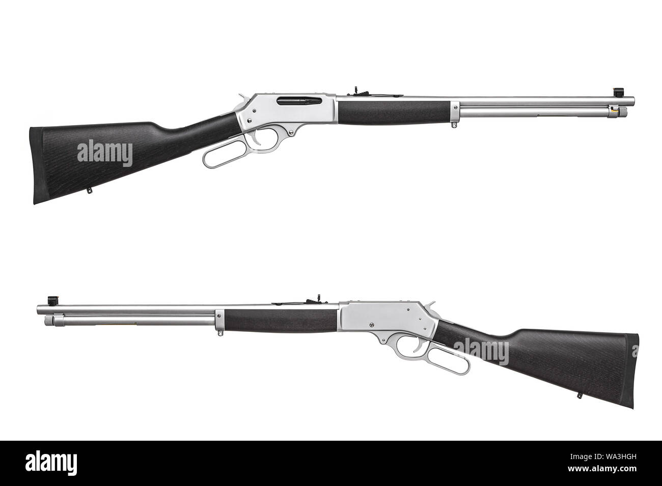 Old American wild west rifle isolated on white background Stock Photo ...