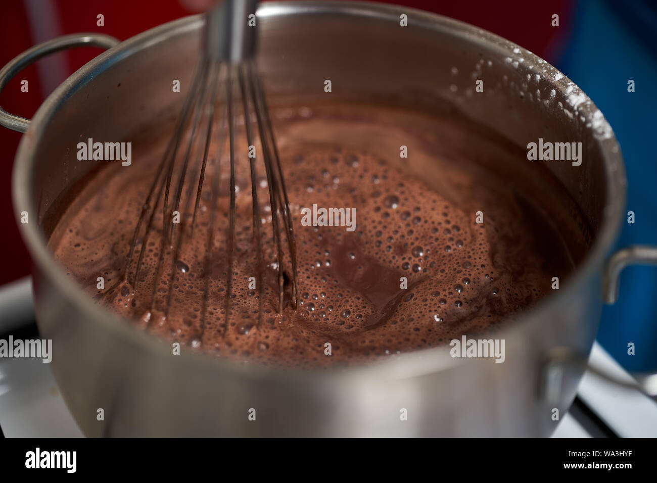 Hands of chef making pudding Stock Photo - Alamy