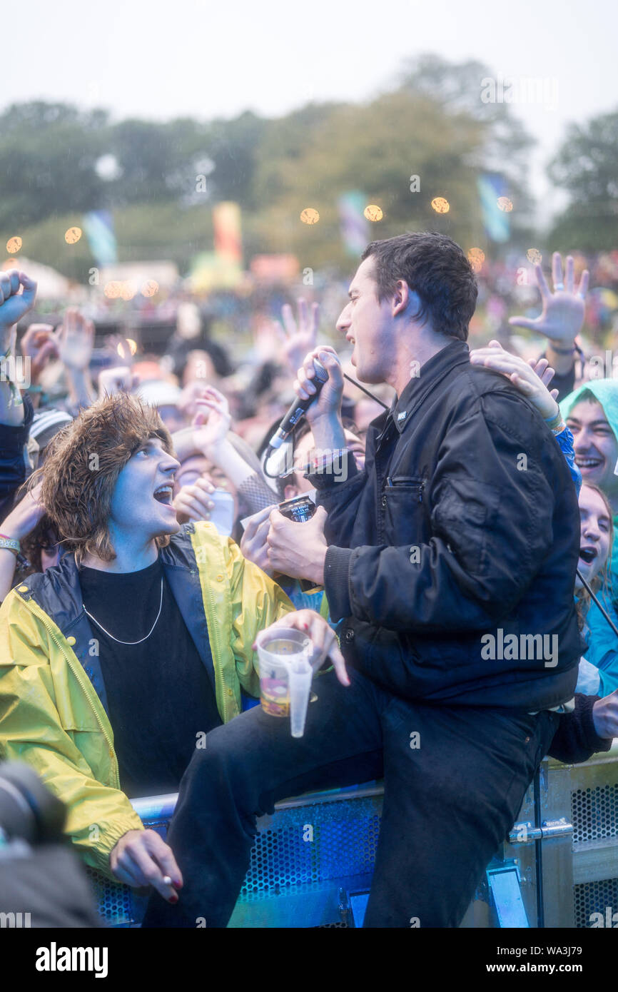 Wales, UK. Friday, 16 August, 2019. Fat White Family performing at the ...