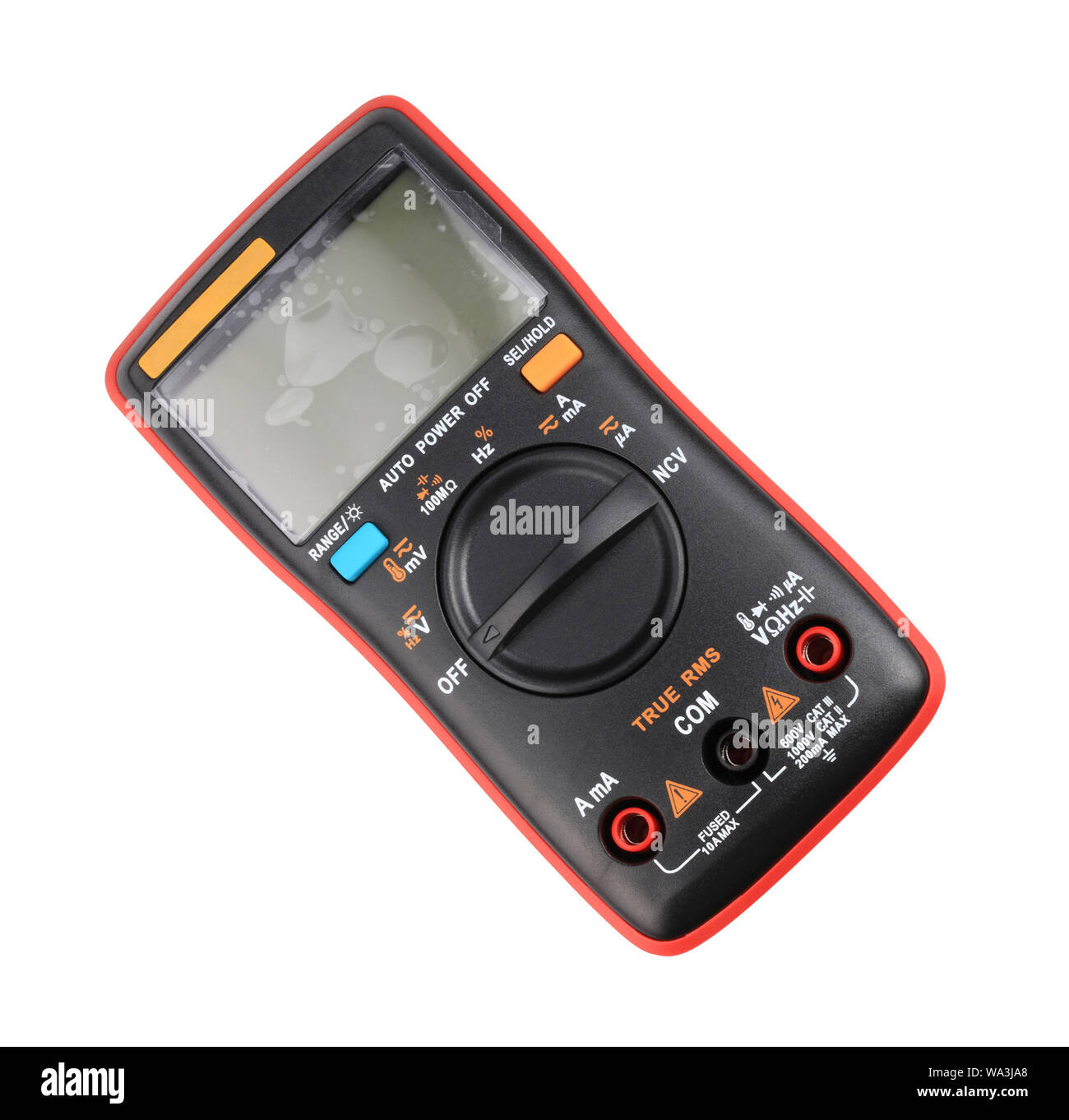 black digital multimeter isolated on white background at dry day Stock ...