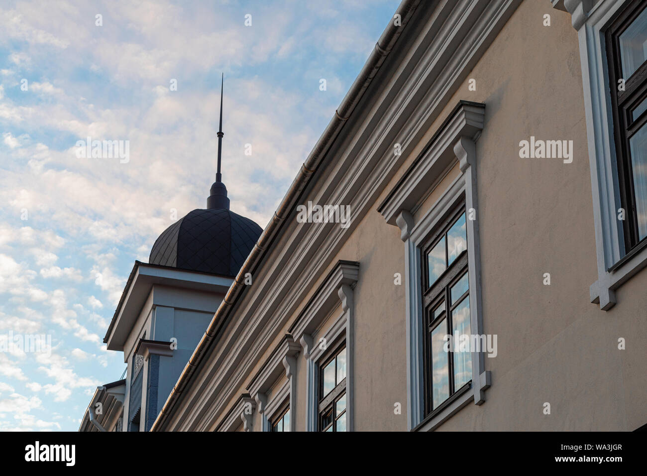 Diagonal view of apartment building Stock Photo - Alamy