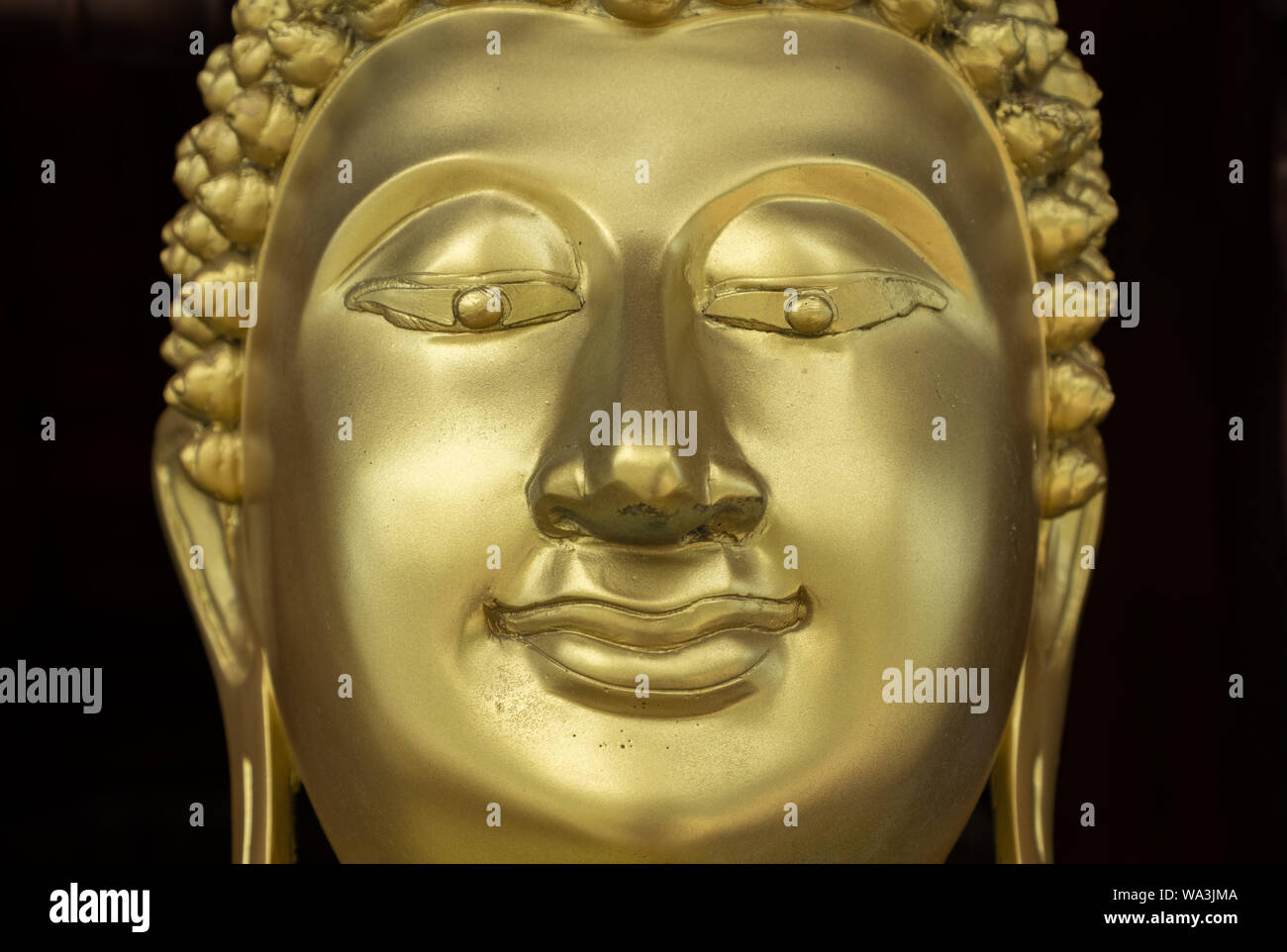 Golden Buddhist statues at a temple in Colombo Sri Lanka Stock Photo ...