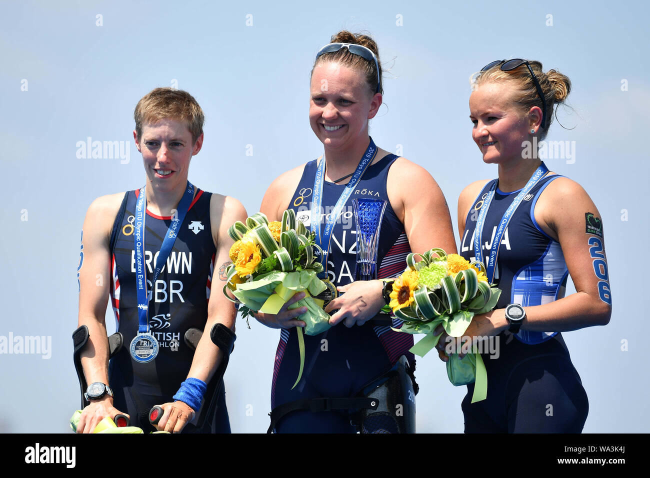 Odaiba, Tokyo, Japan. Credit: MATSUO. 17th Aug, 2019. (L-R) Fran Brown ...