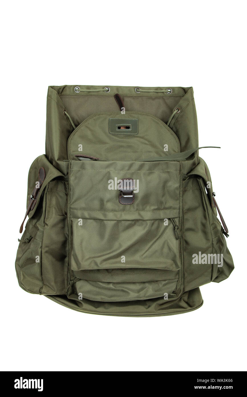 Rucksack isolated on white background. Military backpack isolated on ...