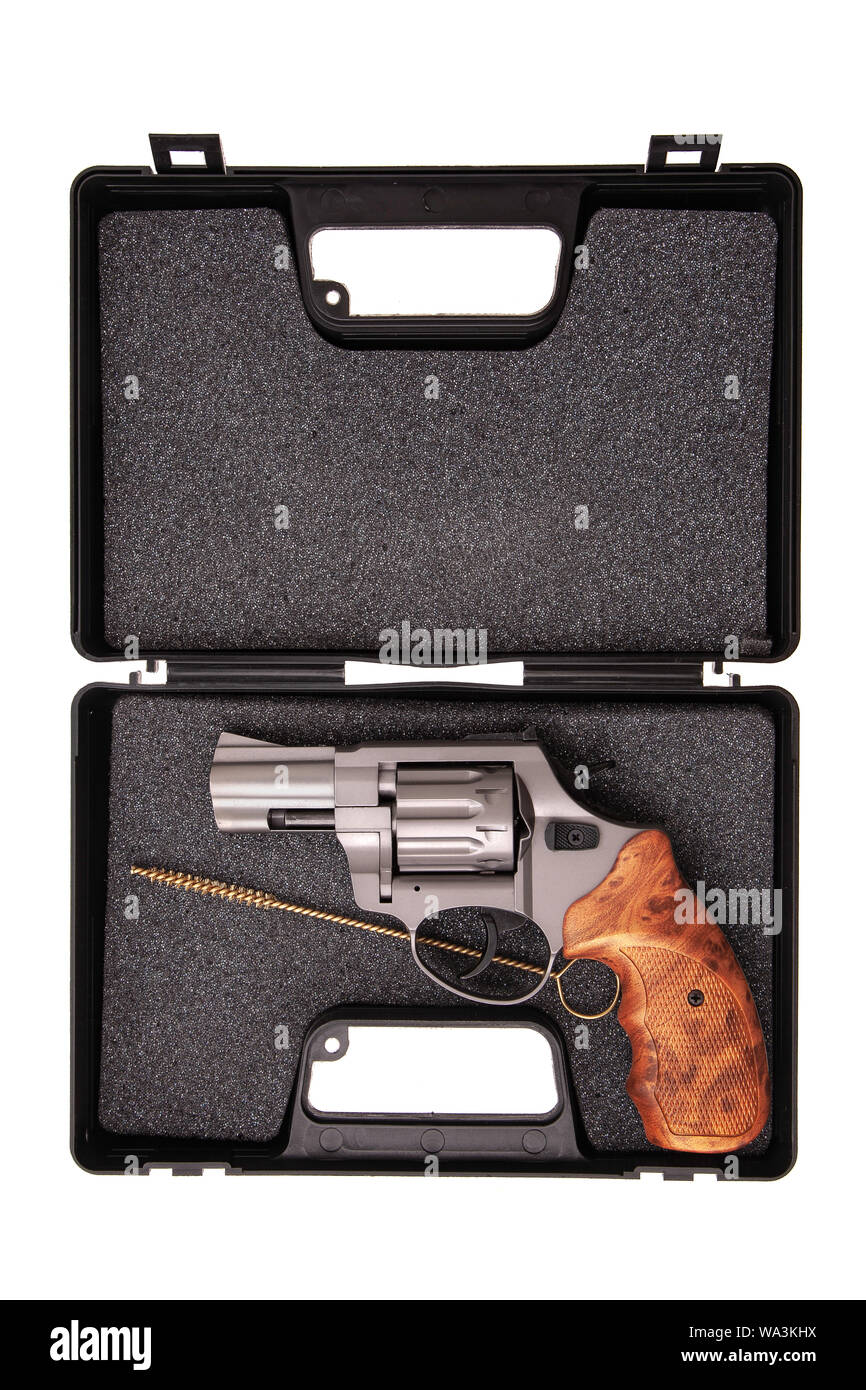 Revolver gun with wooden handle hi-res stock photography and images - Alamy