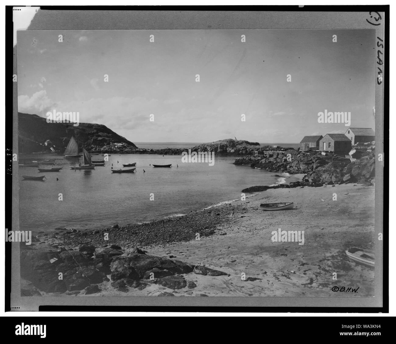 Blackhead, the harbor, Monhegan Island, Maine Stock Photo - Alamy