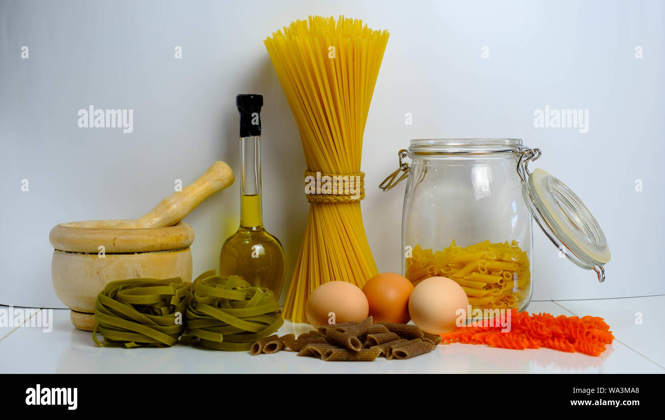 In this picture you can see various types of colored paste. Photo taken ...