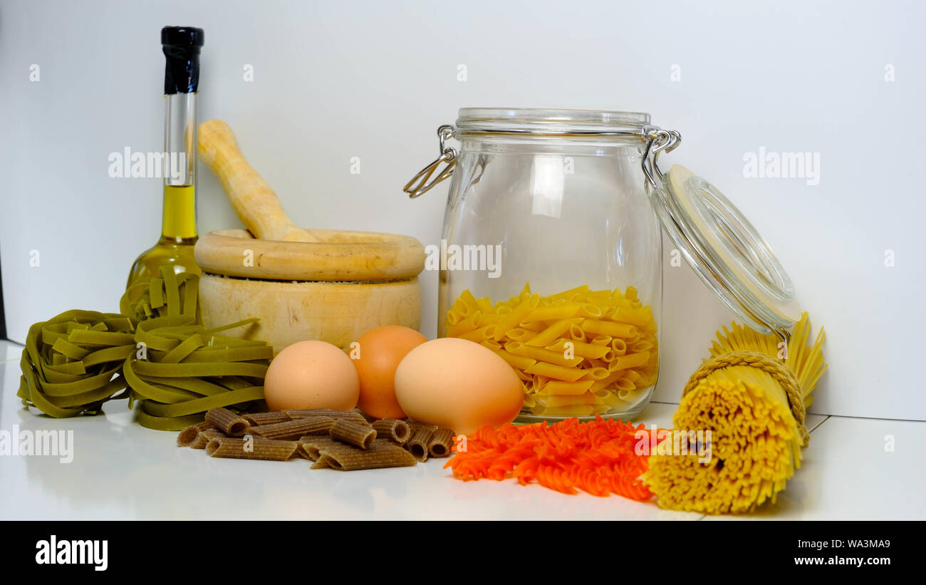 In this picture you can see various types of colored paste. Photo taken ...