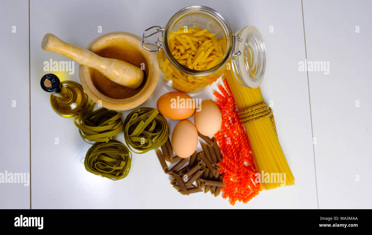 In this picture you can see various types of colored paste. Photo taken ...