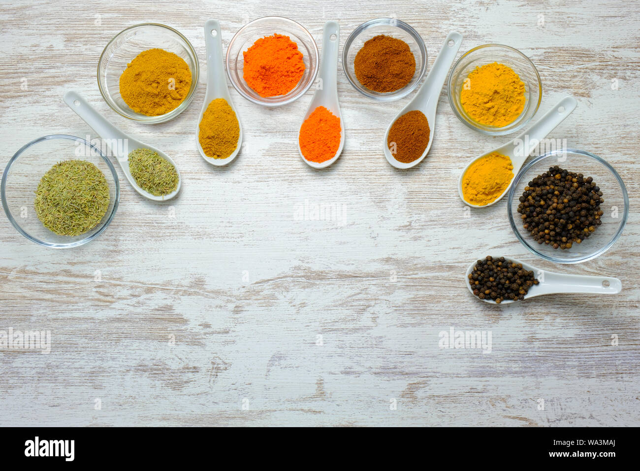 In this photo you can see different types of spices and food condiments ...