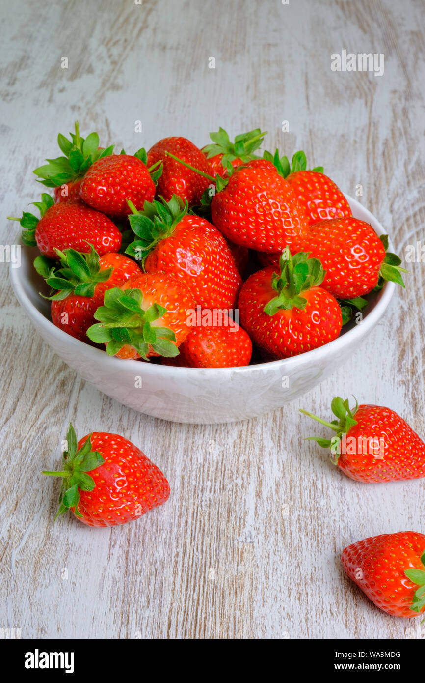 In this photo you can see some delicious and fresh strawberries of an ...