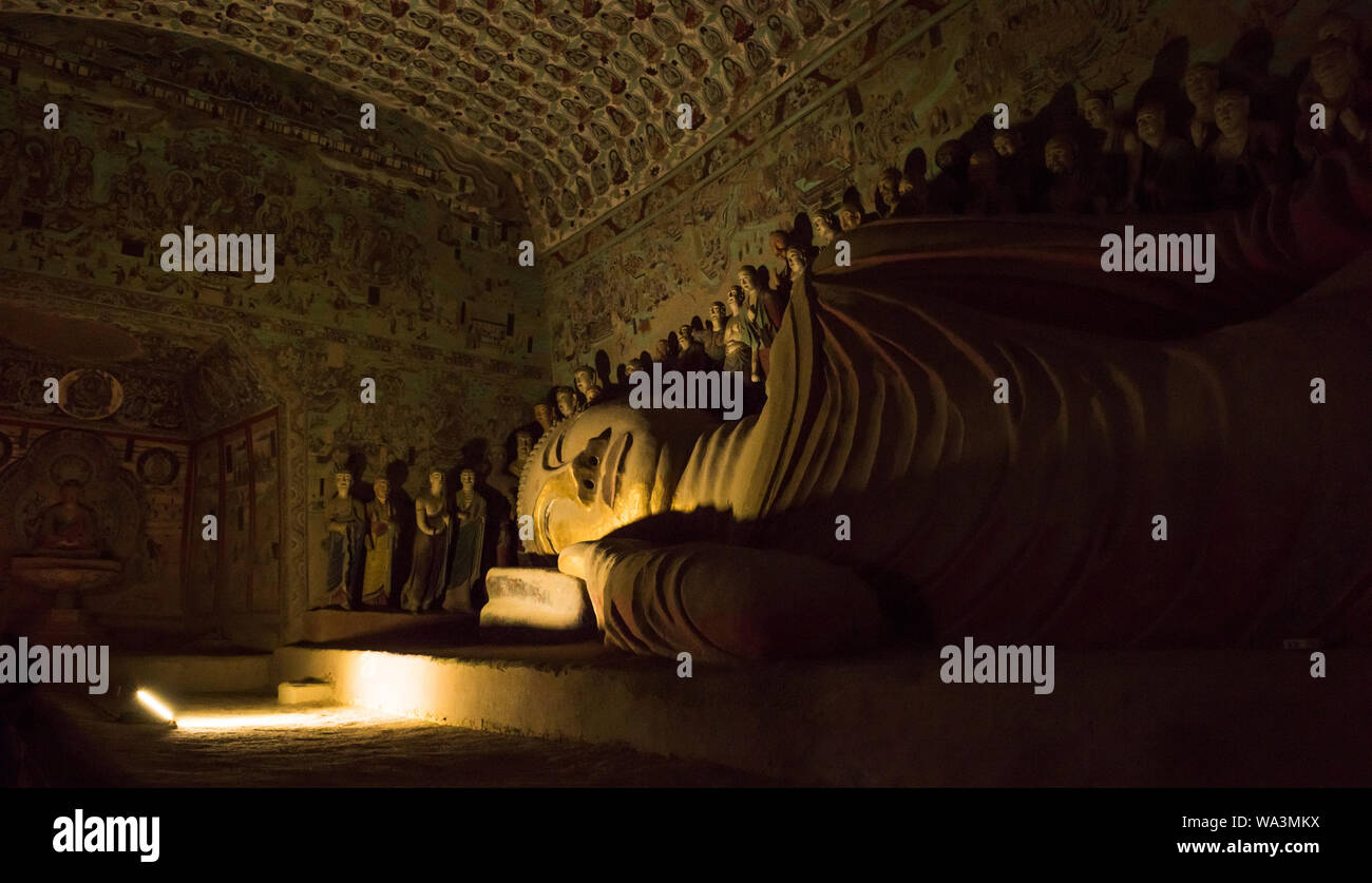 The mogao grottoes in dunhuang, sleeping Buddha Stock Photo - Alamy