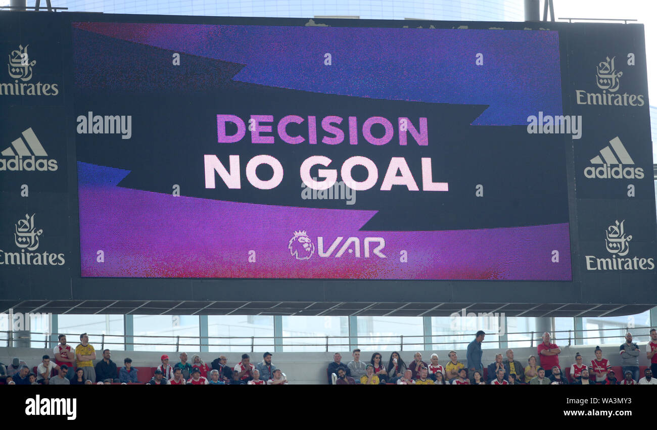 The VAR Referral screen shows no goal decision during the Premier ...