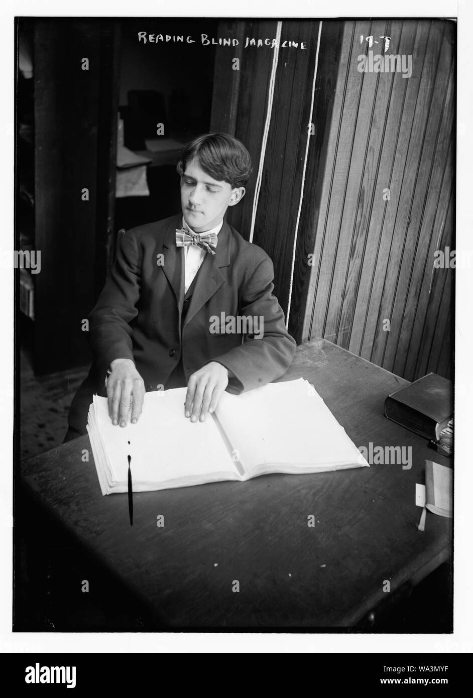 Blind reading braille Black and White Stock Photos & Images - Alamy