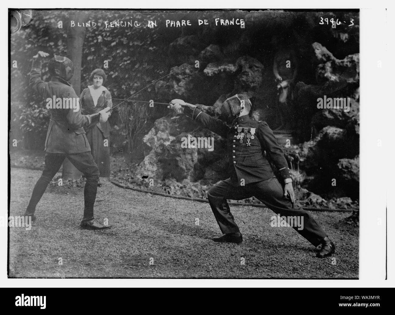 Blind fencing in Phare de France Stock Photo - Alamy