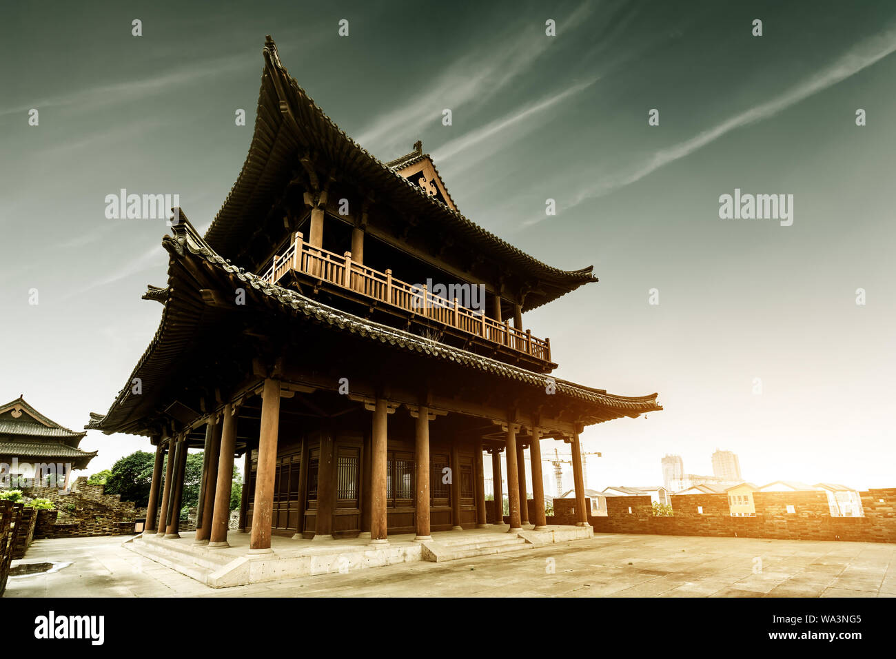 The ancient city wall hundreds of years ago, Shaoxing, Zhejiang, China ...