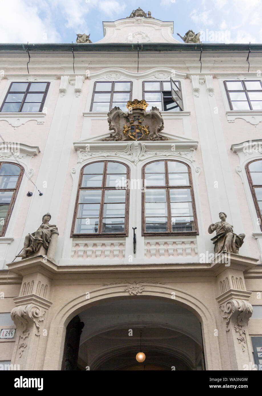 Decorative architectural detail in the ancient city of Bratislava ...