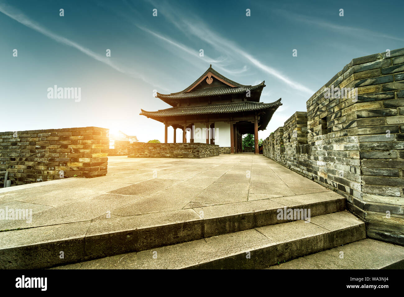 The ancient city wall hundreds of years ago, Shaoxing, Zhejiang, China ...