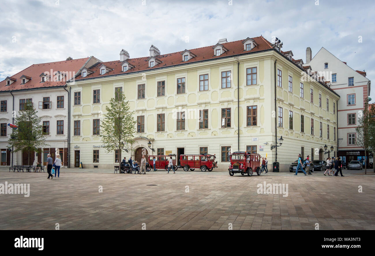 View of the Main Square in the ancient city of Bratislava, Slovakia ...