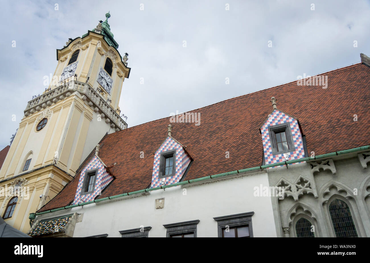The Old Town Hall in the ancient city of Bratislava, Slovakia Stock ...