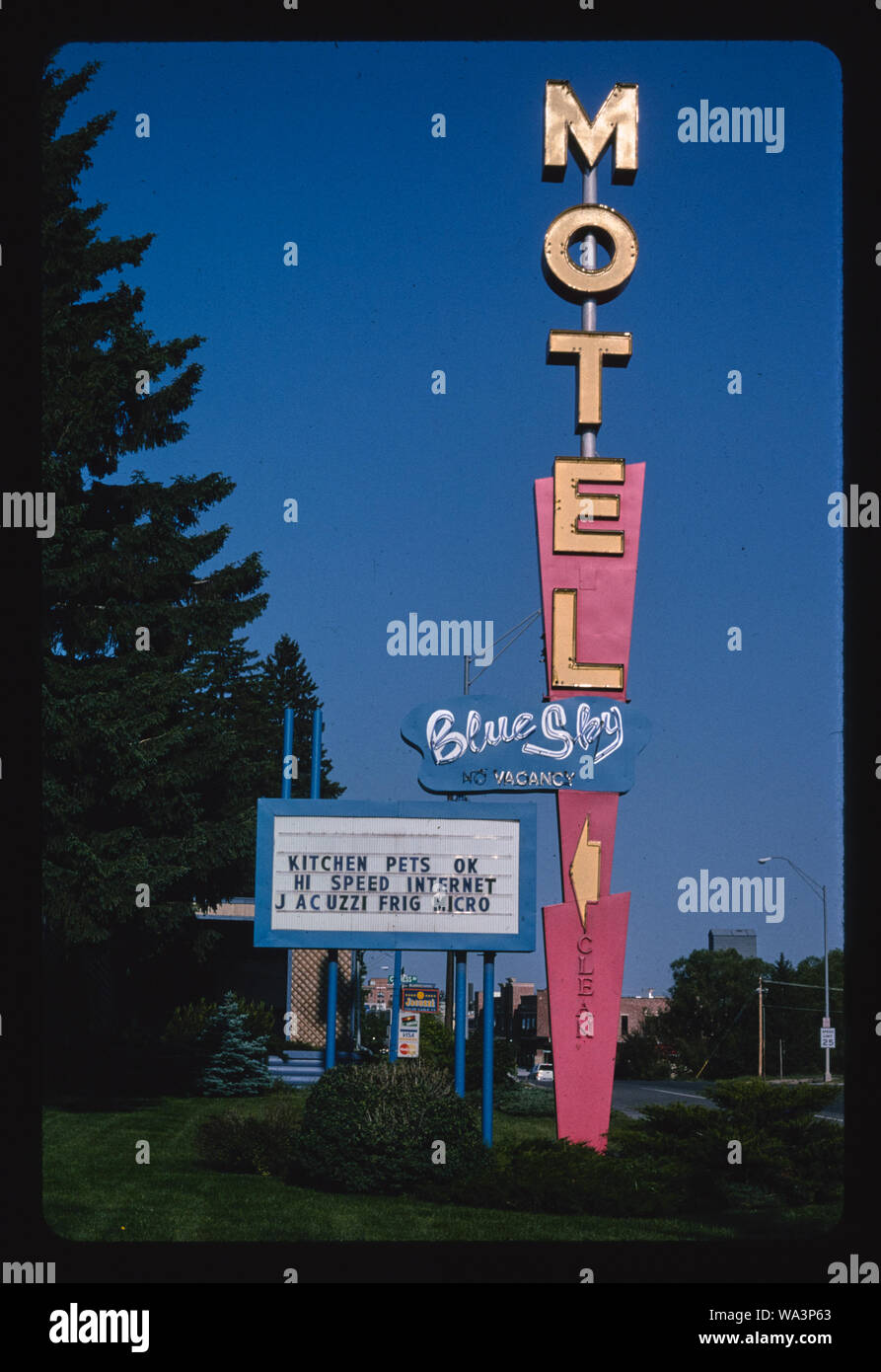 Blue Sky Motel sign, East Main Street, Bozeman, Montana Stock Photo - Alamy