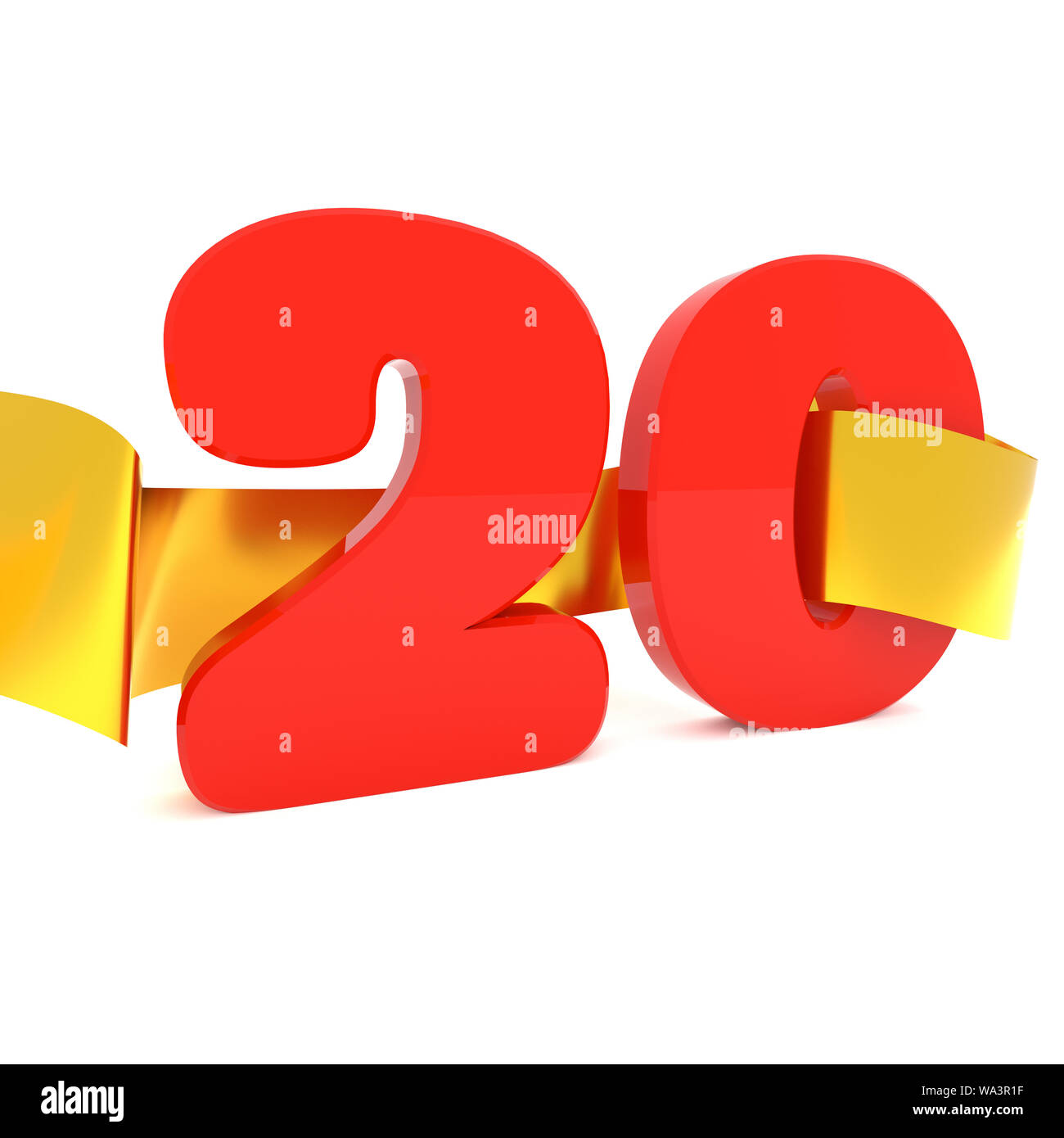 Golden victory sign with red ribbon for competition hi-res stock ...
