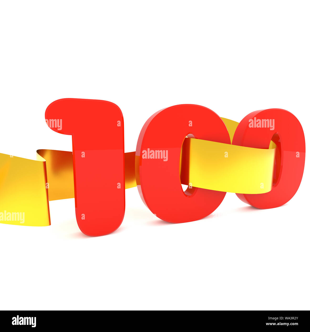 Number 100 and ribbon hi-res stock photography and images - Alamy
