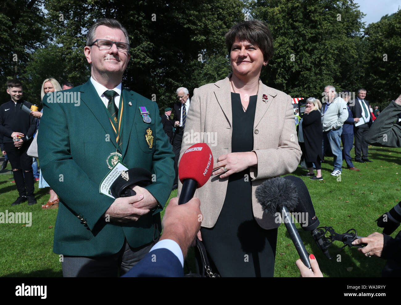 Sir Geoffrey Donaldson and Arlene Foster attend a drum head service in ...