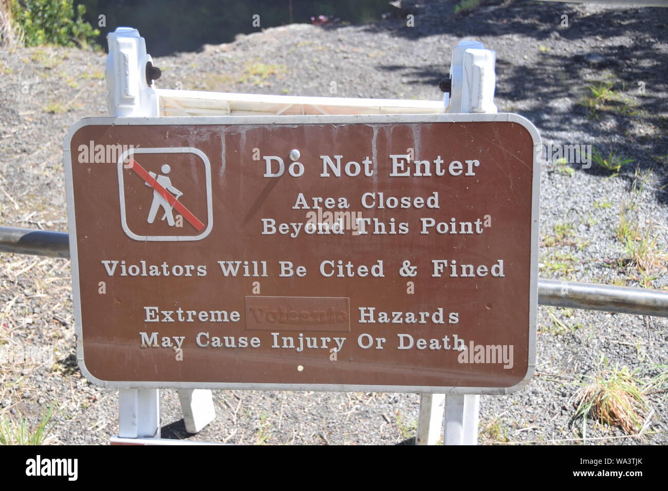 Do Not Enter Sign Volcanic Hazards Sign in Hawaii Stock Photo - Alamy