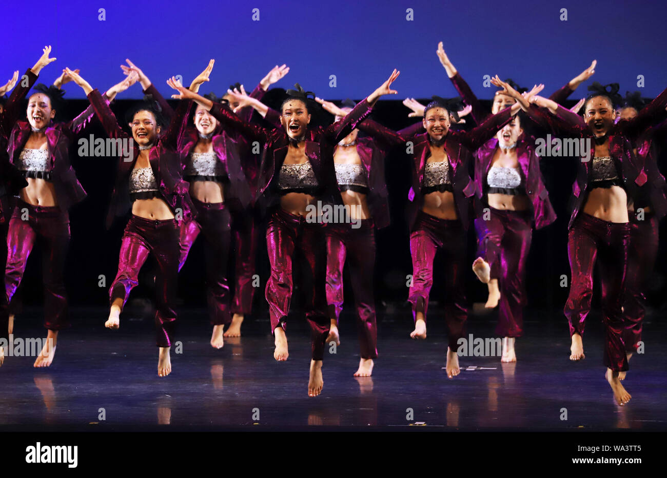 Yokohama, Japan. 16th Aug, 2019. Dance team members of Sakainishi ...