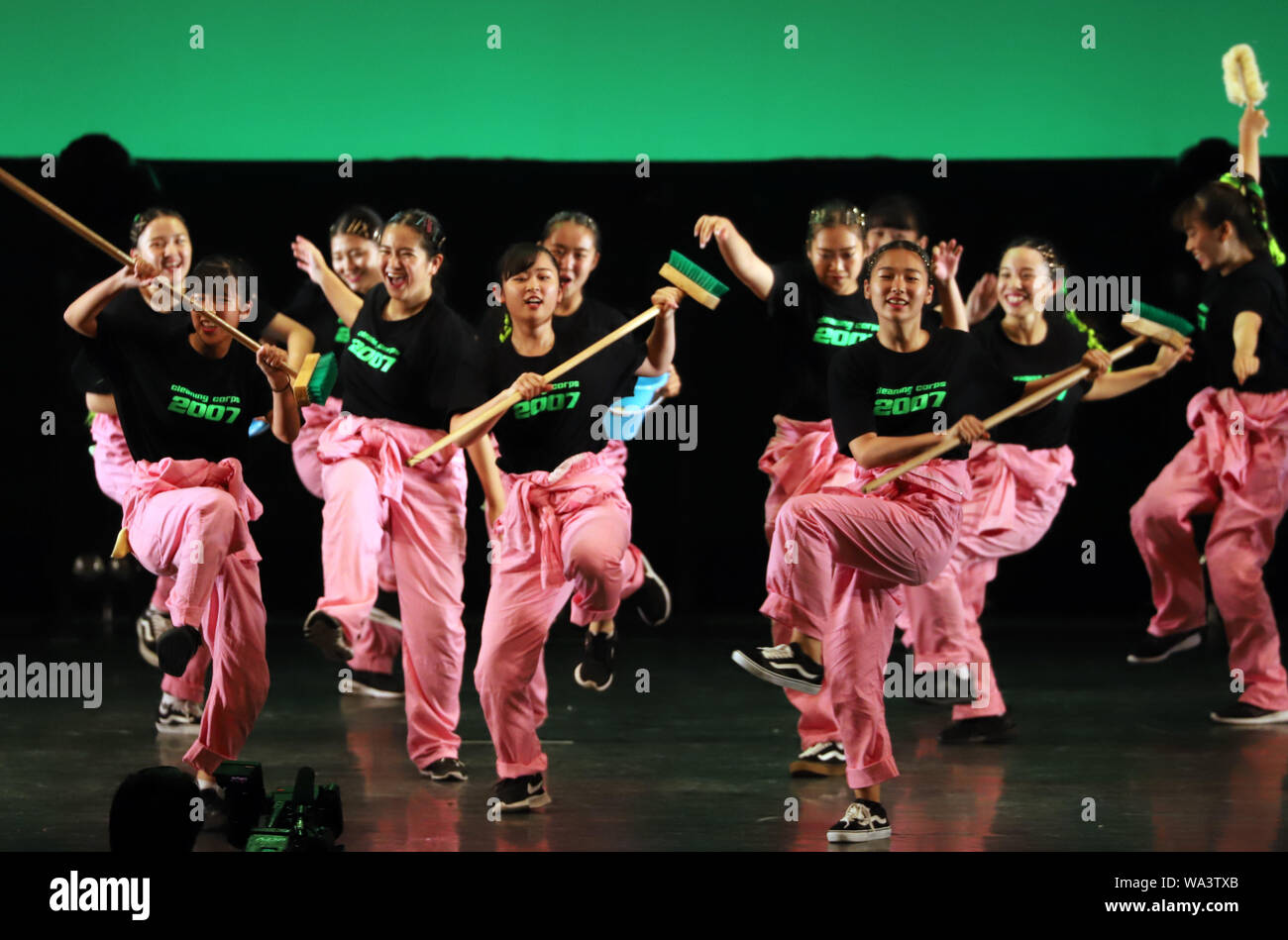 Yokohama, Japan. 16th Aug, 2019. Dance team members of Adachi Shinden ...