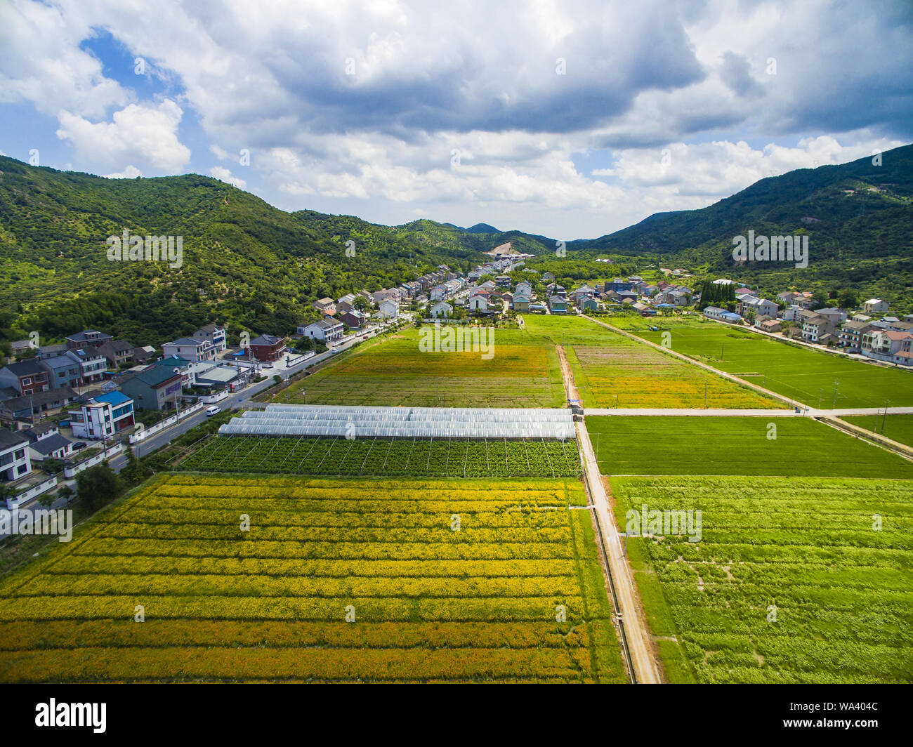 Aerial view mountain villages overlooking hi-res stock photography and ...
