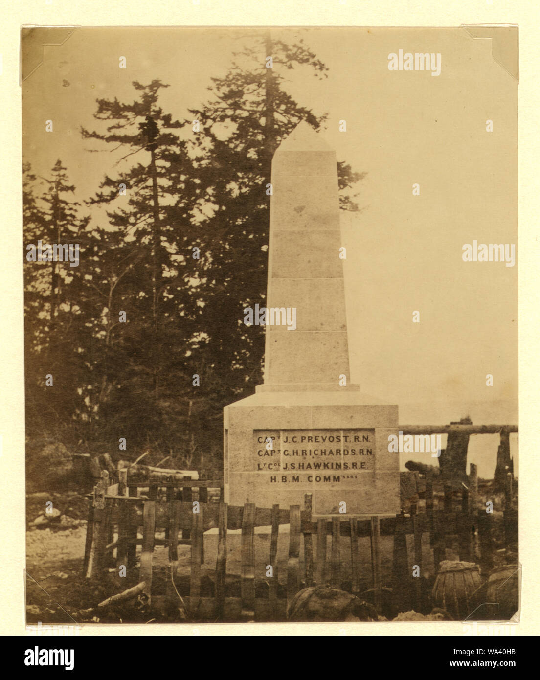 Boundary monument at Point Roberts - Capt. J.C. Prevost, R.N., Capt. G ...