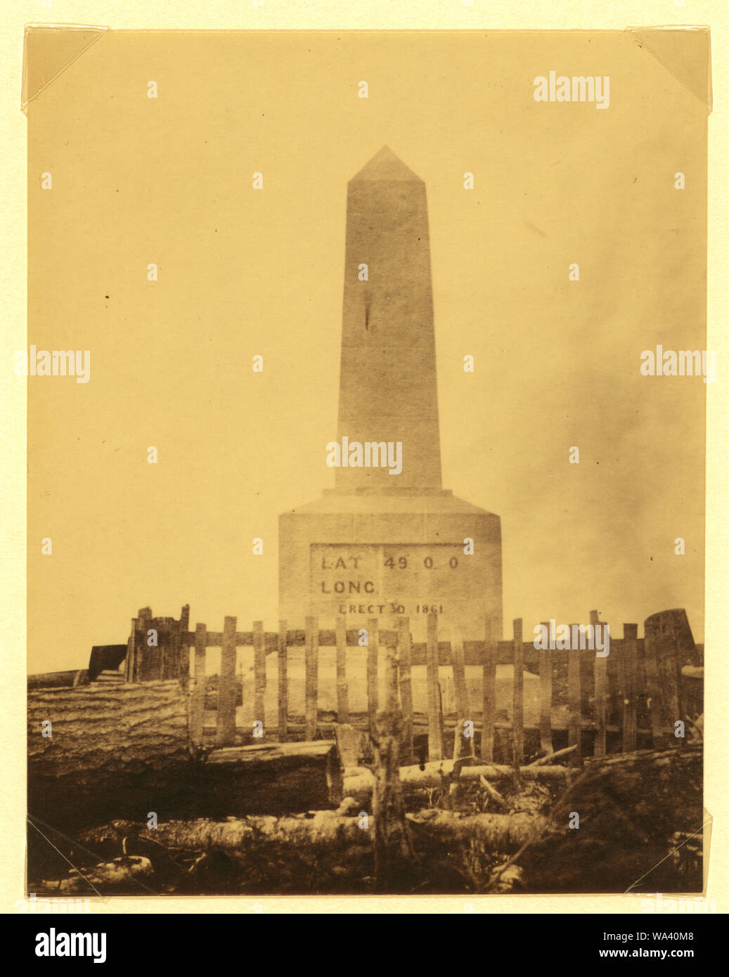 Boundary monument at Point Roberts - Lat. 49 0 0, Long., erected 1861 ...