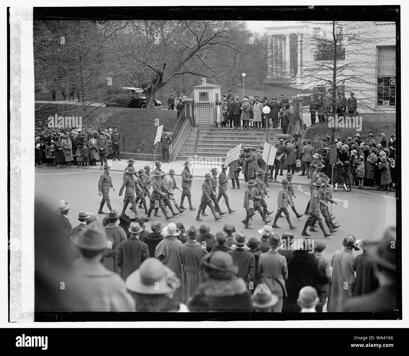 Scouts in parade on Black and White Stock Photos & Images - Alamy