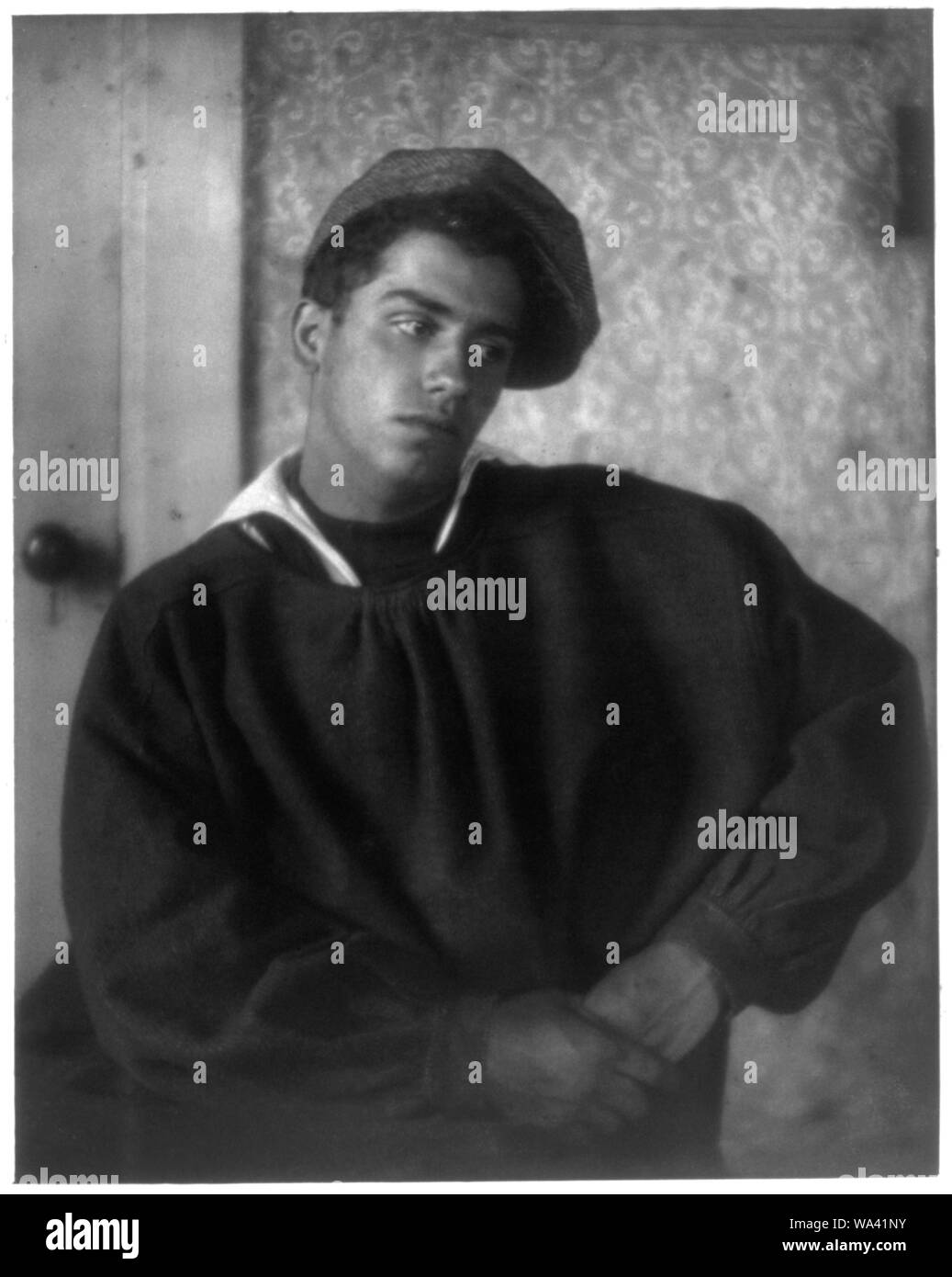 Boy in sailor suit, smock and cap, seated Stock Photo - Alamy